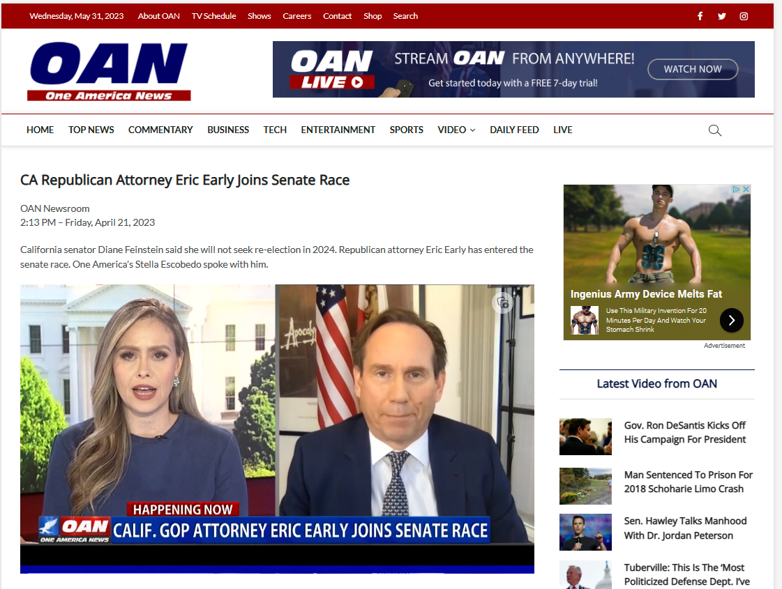 IN THE NEWS - Eric Early for Senate